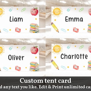 Back to School Name Tags: Editable Printable Labels - PDF Canva ...