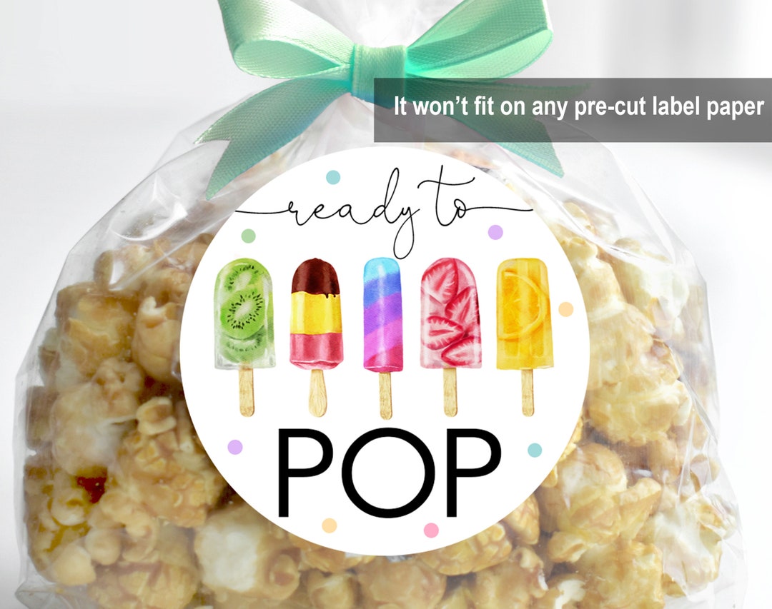 Popsicle Ready to Pop Favor Label Summer Popsicle Favor Round Sticker ...