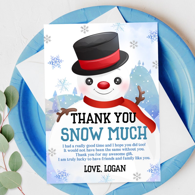 Snowman Thank You - Etsy