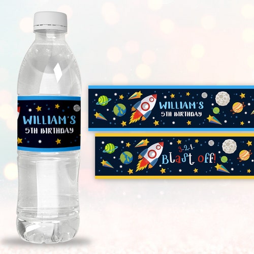EDITABLE Outer Space Bottle Label Galaxy Water Labels - Etsy