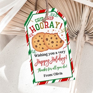 Christmas Cookie Gift Tags - Editable Holiday Teacher & Classroom ...
