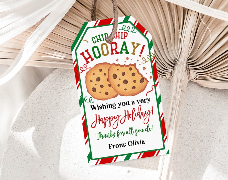 Christmas Cookie Gift Tags - Editable Holiday Teacher & Classroom ...