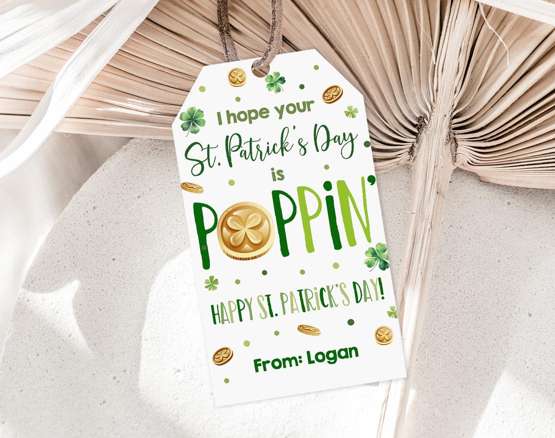 St. Patrick's Day Poppin' Tag St. Patrick's Day Pop It Tags Teacher ...