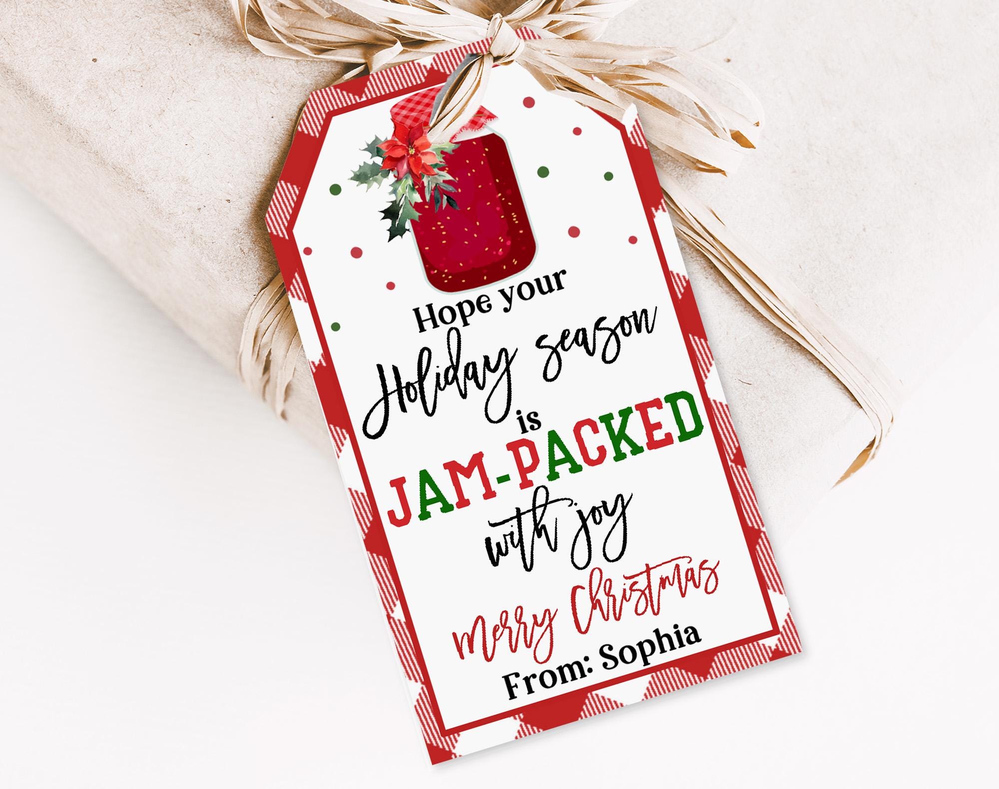 Jam Gift Tags: Holiday Neighbor and Teacher Labels (printable, Editable ...