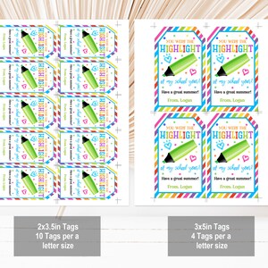 End of School Year Gift Tag Highlighter Gift Tag You Were the Highlight ...