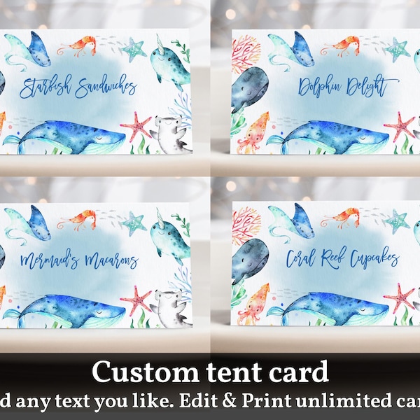 Under the Sea Food Labels - Etsy