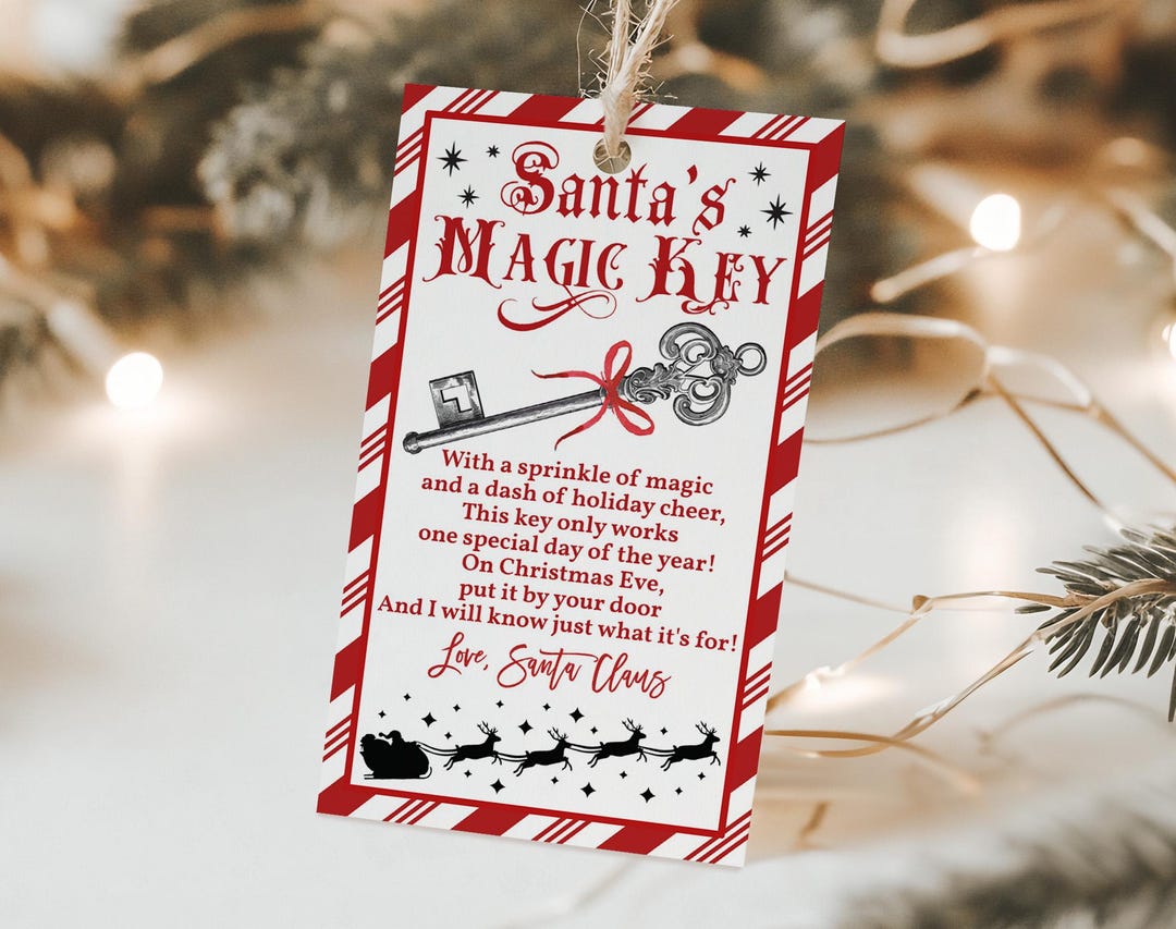 EDITABLE Santa's Magic Key Tag Christmas Eve Box Filler No Chimney ...