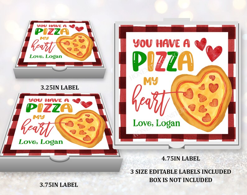 Valentine Mini Pizza Cookie Label You Have a Pizza My Heart - Etsy