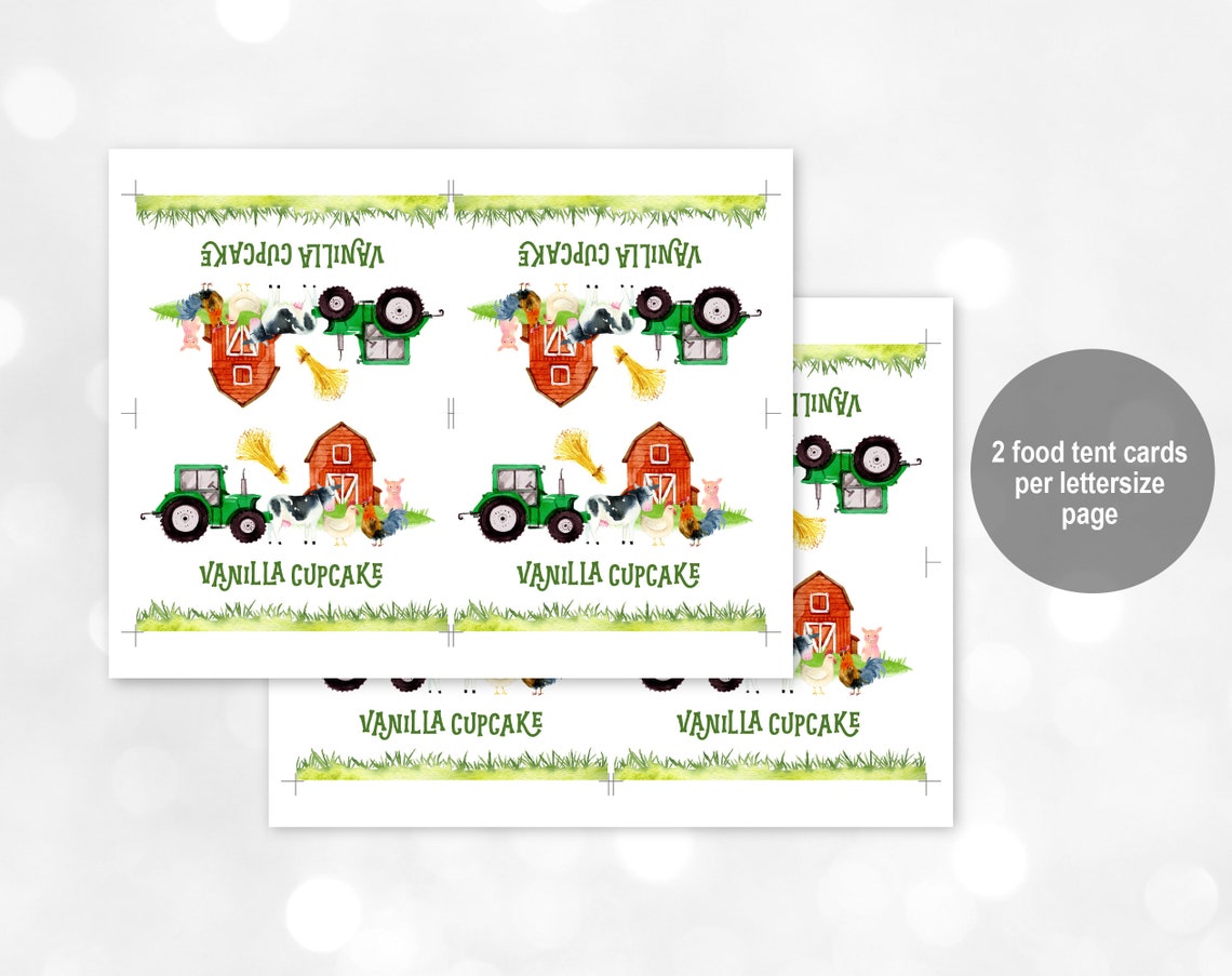 Tractor Food Tent Card/ Farm Food Label/ EDITABLE/ INSTANT | Etsy