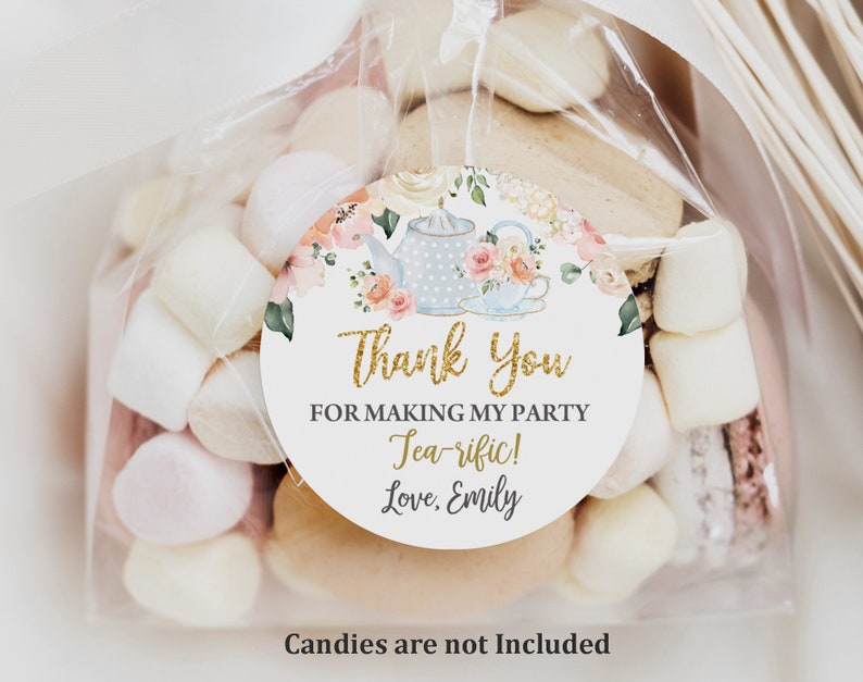 Tea Party Favor Sticker Tag Tea Birthday Baby Shower Thank You - Etsy