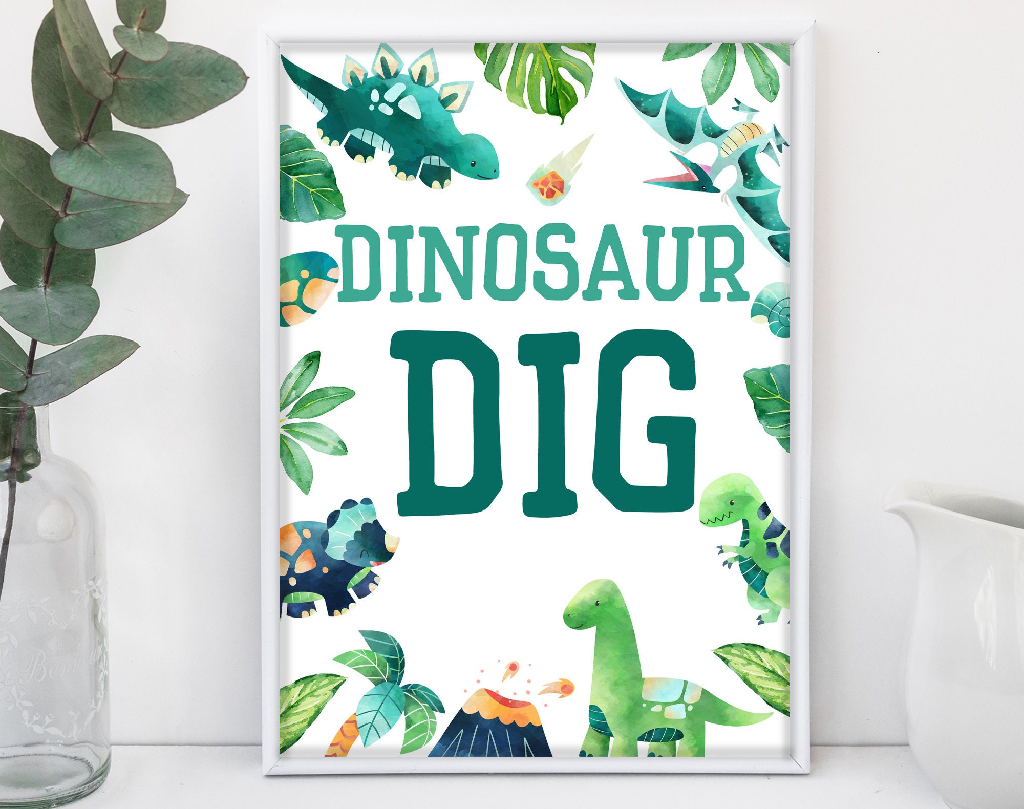 Dinosaur Dig Sign Table Sign Cute Dino Boy Birthday Dino Party - Etsy ...