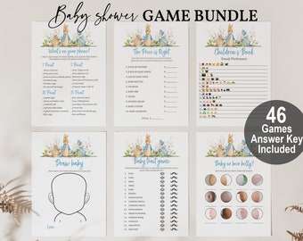 Peter Rabbit Baby Shower Games Printable Editable Template - Etsy