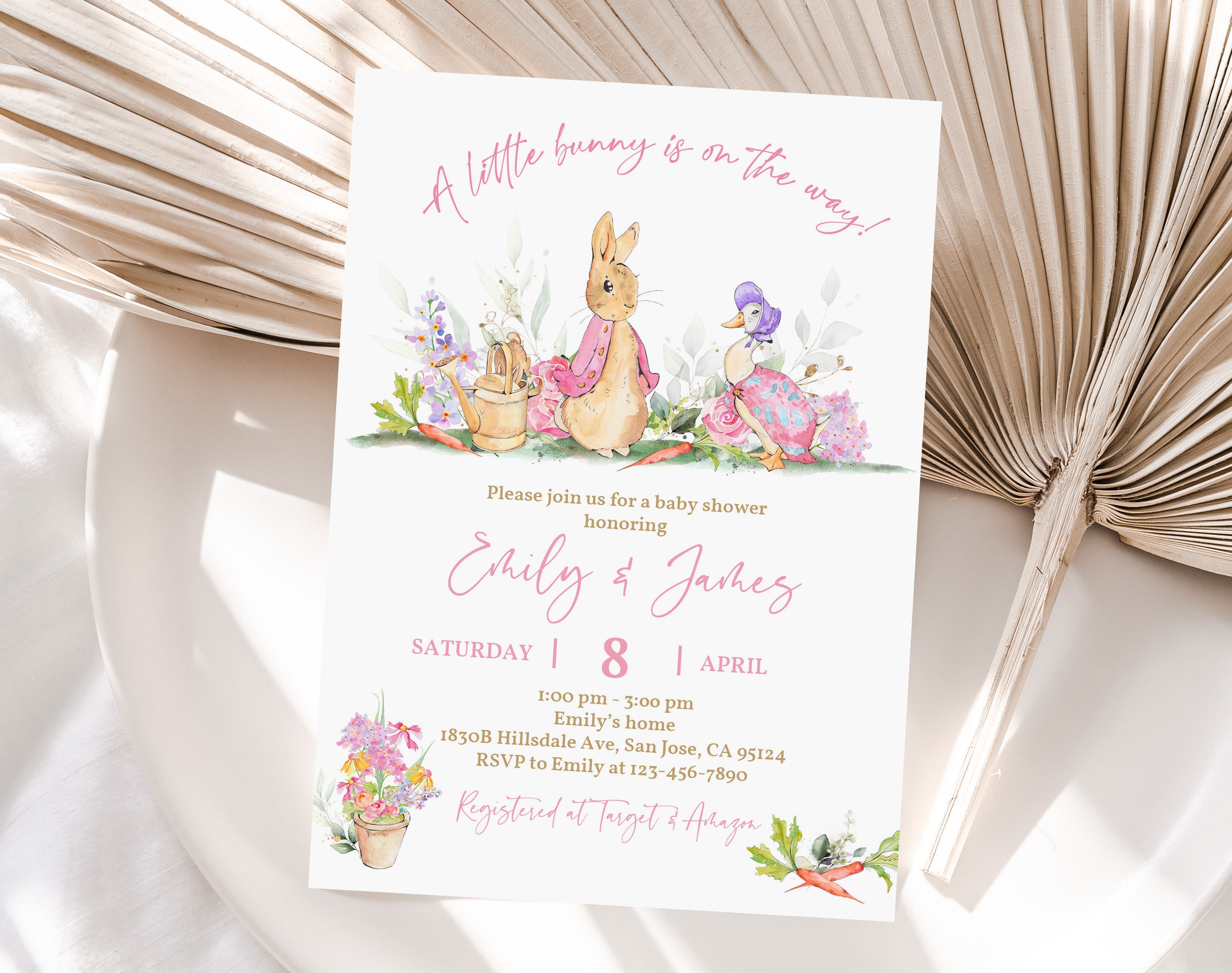 Peter Rabbit Baby Shower Invitation Bundle Baby Girl Shower - Etsy