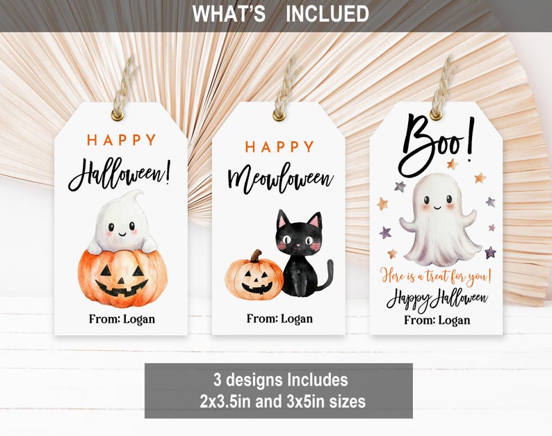 Editable Halloween Favor Tags: Printable Trick or Treat - Party Labels ...