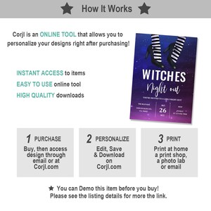 Halloween Girls Night Out Invitation Witch Ghouls Night Out ...