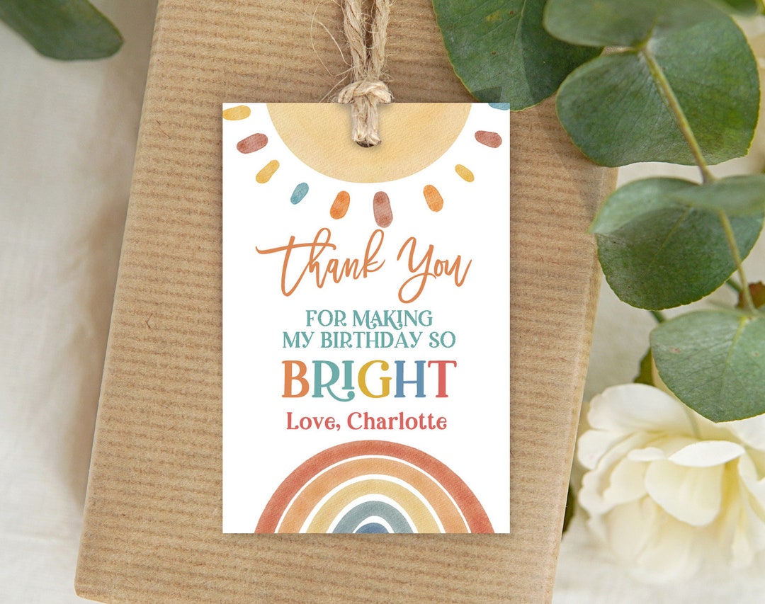 Boho Sunshine Birthday Tag: Rainbow 1st Trip Around the Sun Bir298 - Etsy