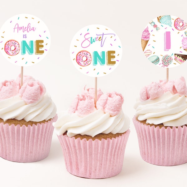 Sweet One Cupcake Topper - Etsy