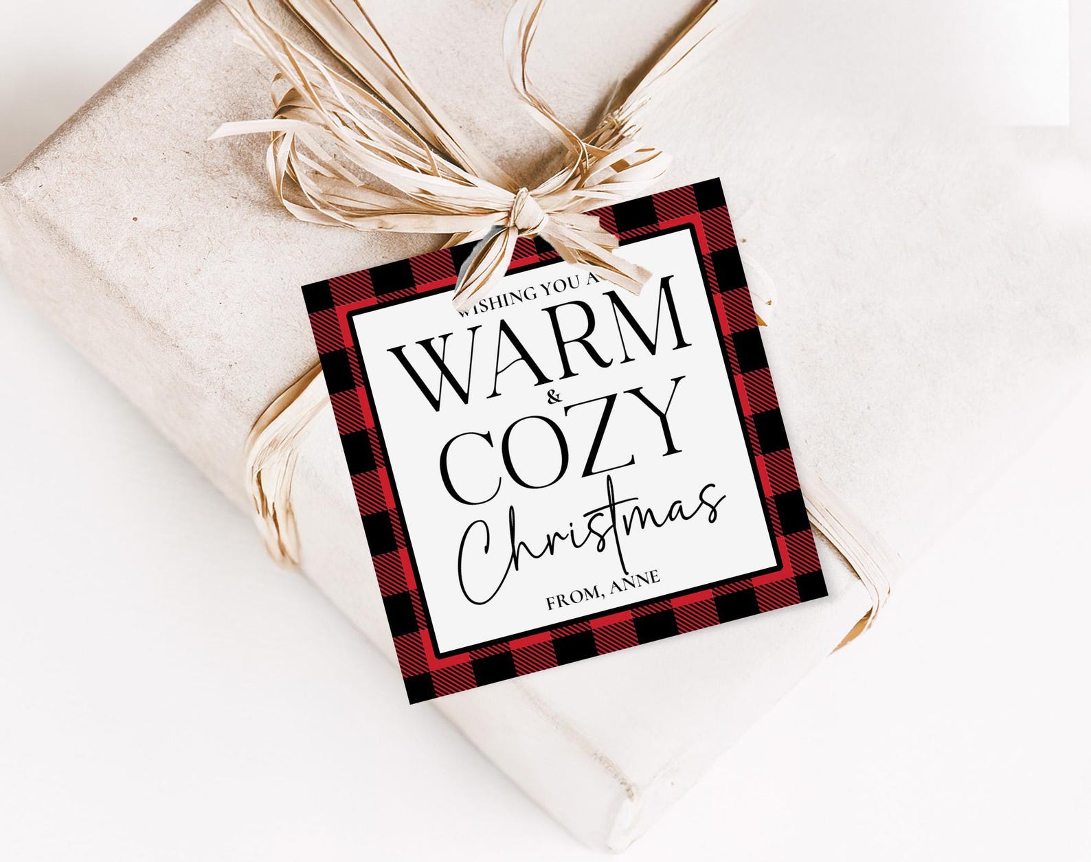 Cozy Christmas Gift Tags: Printable Digital Blanket Labels Cht101 - Etsy