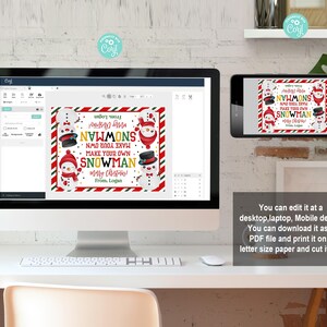 Christmas Printable Make Your Own Snowman Bag Topper Christmas Favor ...