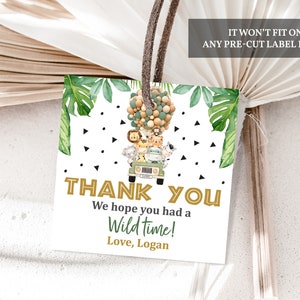 Jungle Safari Stickers Safari Birthday Favor Label Safari Animals Wild ...