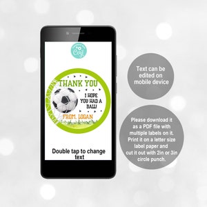 Soccer Birthday Favor Label Thank You Tag Soccer Party Favor - Etsy