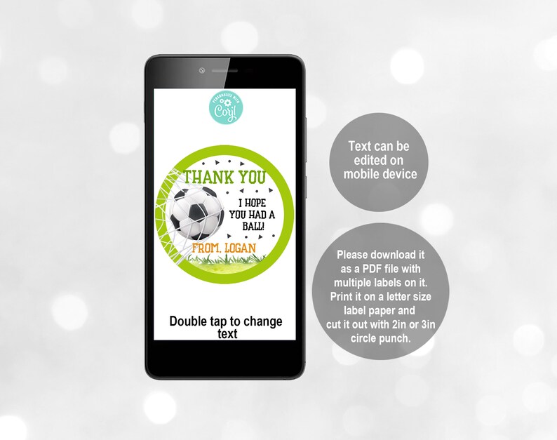Soccer Birthday Favor Label Thank You Tag Soccer Party Favor - Etsy