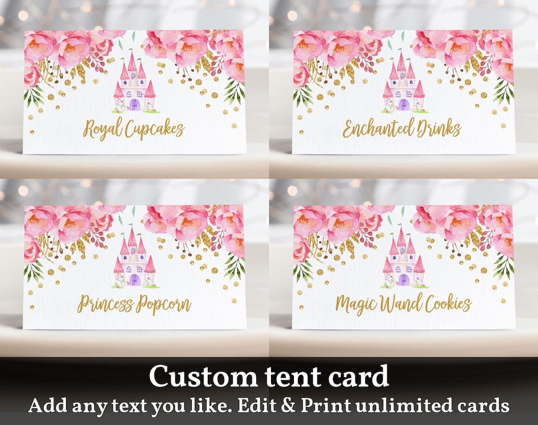 Princess Food Tent Card Double Side Food Tent Label Download 100% ...