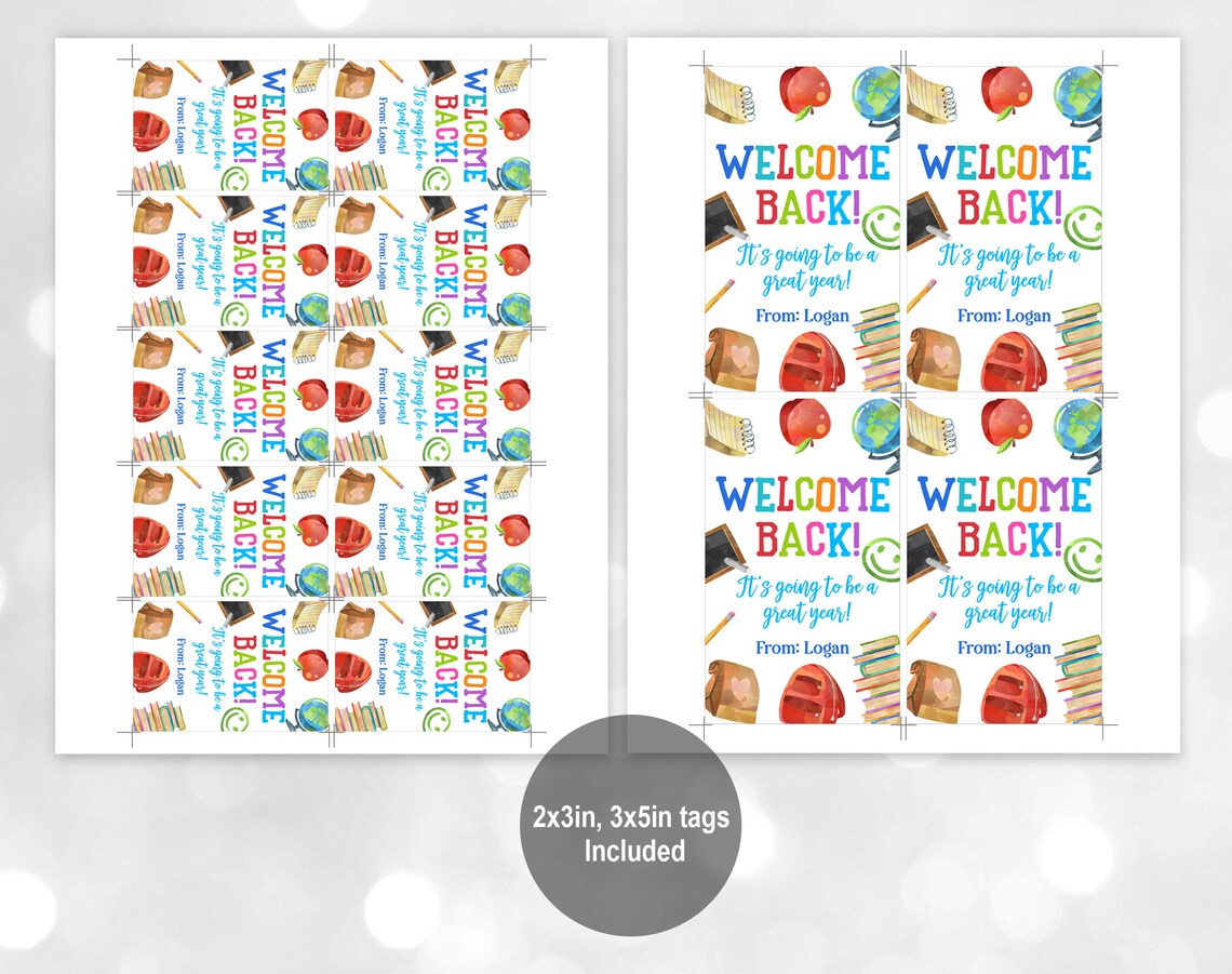 Welcome Back Tags Back to School Label First Day of School - Etsy
