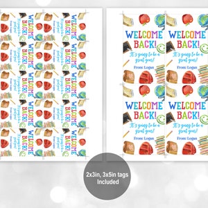 Welcome Back Tags Back to School Label First Day of School Gift Tag ...