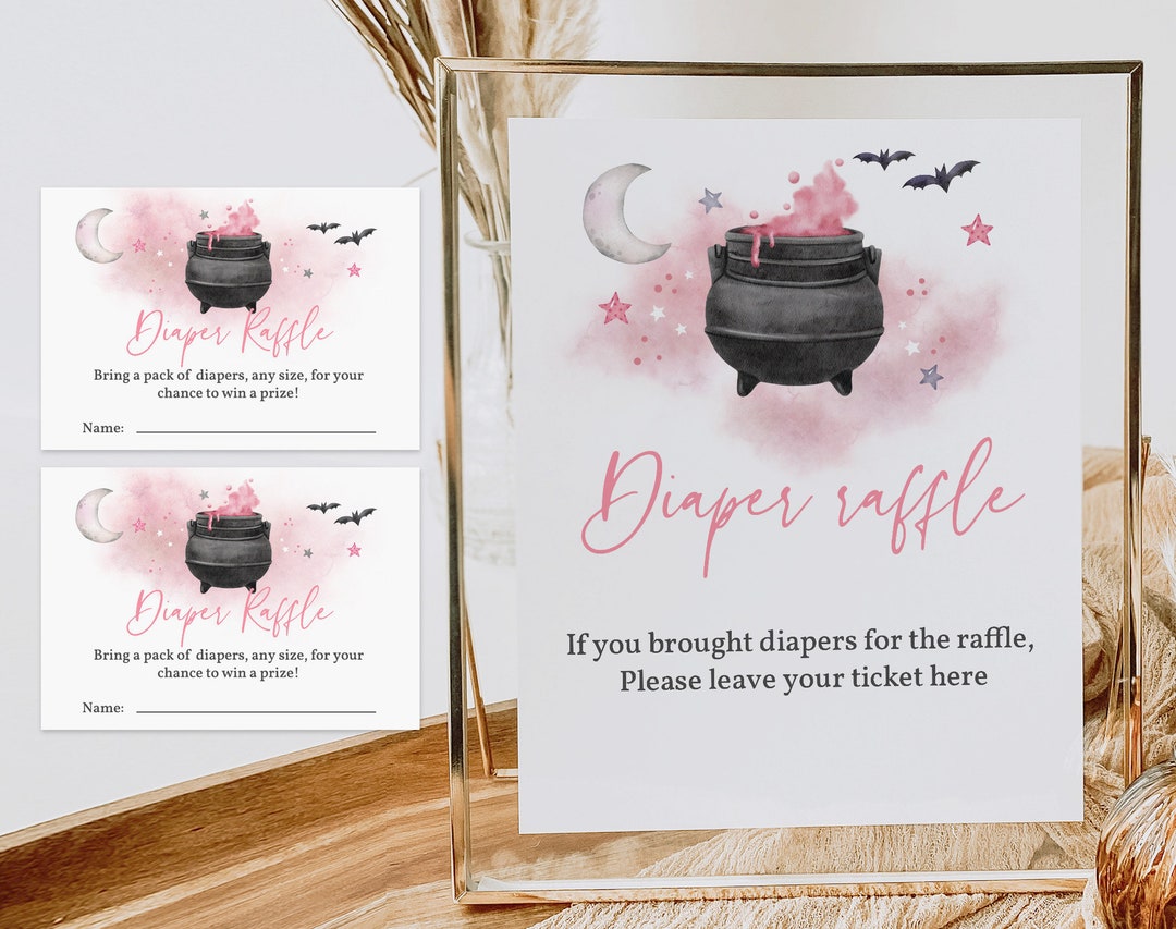 Halloween Diaper Raffle Sign Ticket Baby is Brewing Baby Shower Game ...