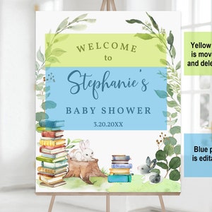 Storybook Baby Shower Welcome Sign Chapter Book Printable Book Theme ...