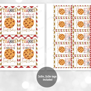 Teacher Appreciation Tags Cookie Teacher Gift Tag Cookie Thank You Tag ...