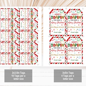 Christmas Hand Soap Gift Tags: Editable Holiday Favor Labels Cht66 - Etsy