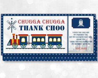 Train Thank You Card | Etsy