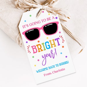 Back to School Tag It's Going to Be Bright Year Sunglasses Tag First ...