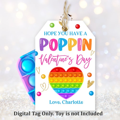 Pop It Valentine Tags Kids School Valentines Day Pop It Tags - Etsy