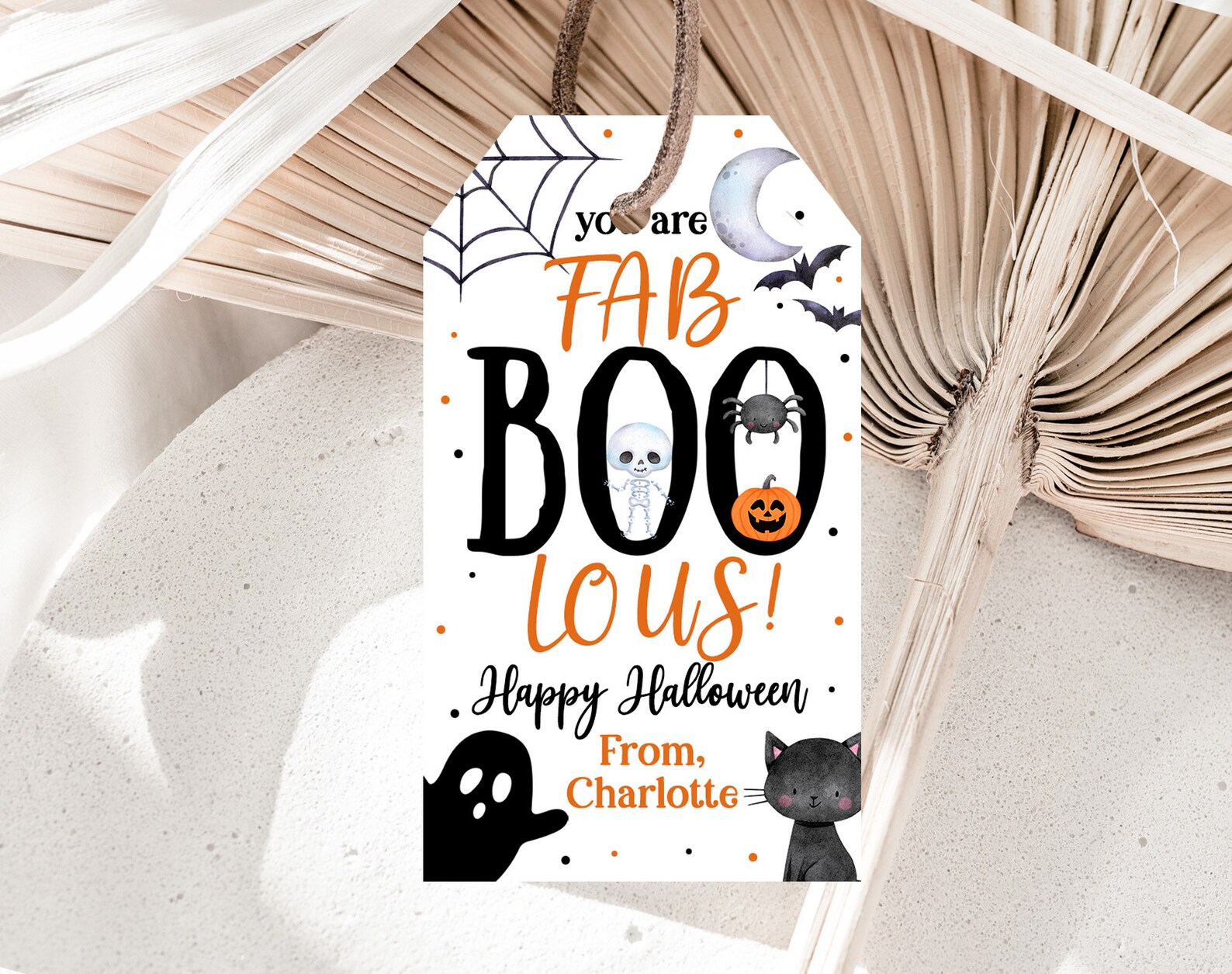 You Are Fab-boo-lous Tag Halloween Favor Tag Cute Ghost Gift - Etsy
