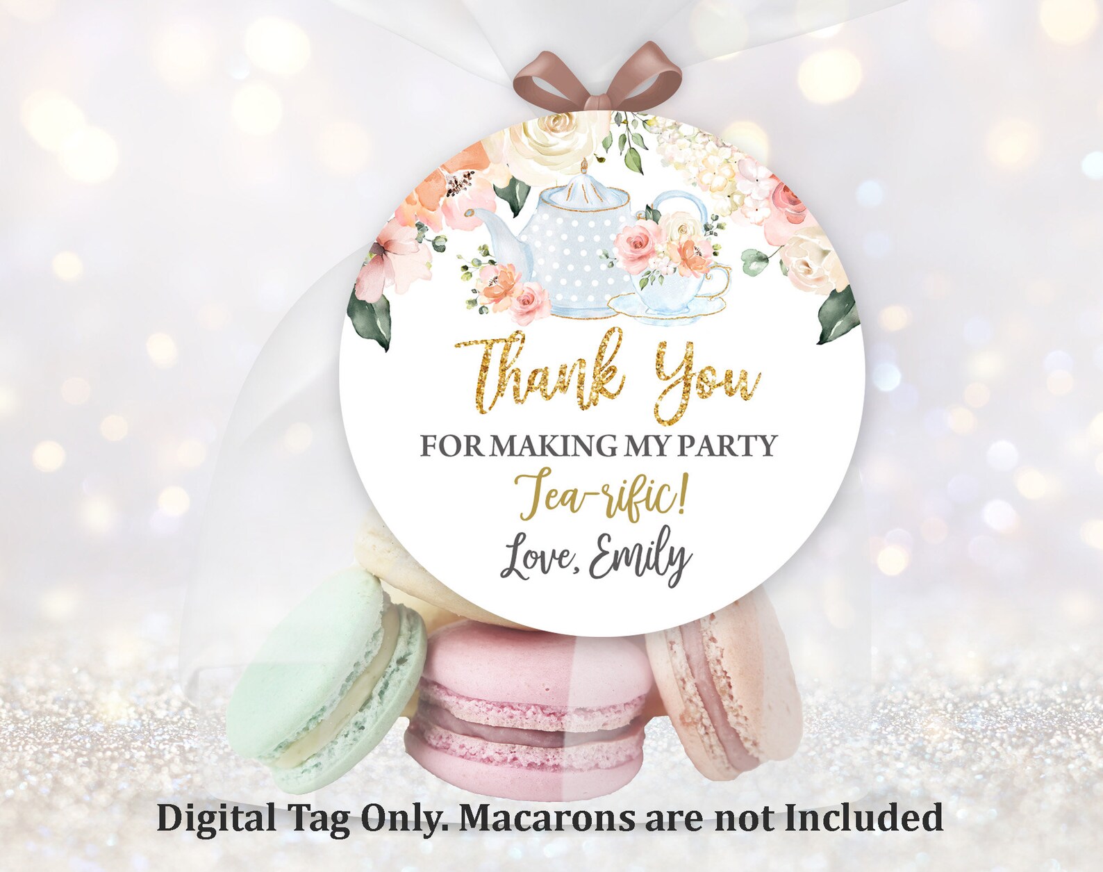 Tea Party Favor Sticker Tag Tea Birthday Baby Shower Thank You - Etsy