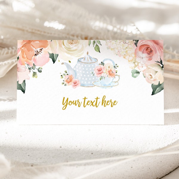 Tea Party Place Card - Etsy