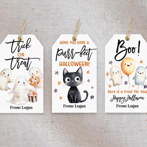 Editable Halloween Favor Tags: Printable Trick or Treat - Instant ...