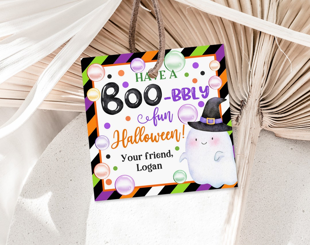 Halloween Bubbles Tag Halloween Kids Halloween Favor Tag School ...