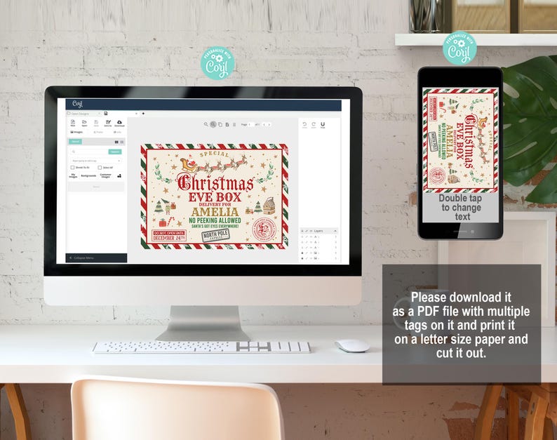 Christmas Eve Box Label: Editable Printable Special Delivery Sign Chl10 ...