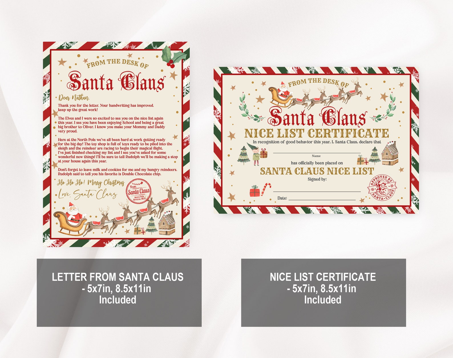 Letter From Santa Claus: Nice List Certificates (editable, Instant ...