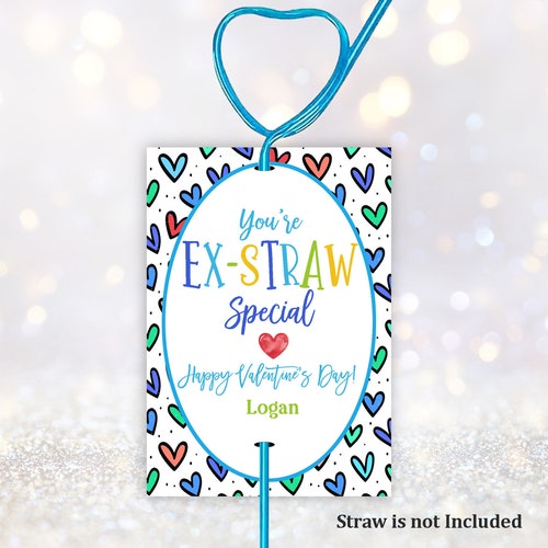 Printable Valentine's You're Ex-straw Special Favor - Etsy