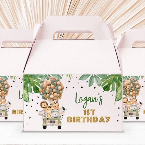 Safari Wild One Popcorn Box Printable Jungle Theme Popcorn - Etsy
