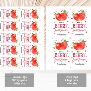 Have a Berry Sweet Summer Tag Editable End of School Year Gift Tags ...