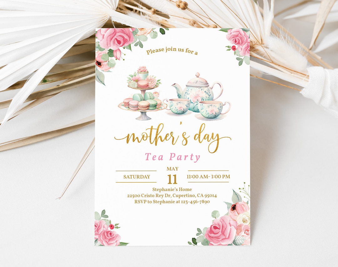 Mothers Day Tea Party Invitation Mother's Day Brunch Invite Mommy and ...