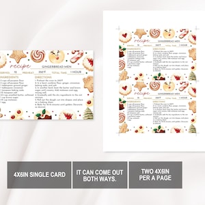 Editable Cookie Recipe Card Holiday Christmas Recipe Card Christmas ...