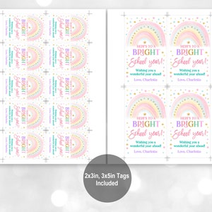 Rainbow Back to School Tag Bright School Year Tag First Day of School ...