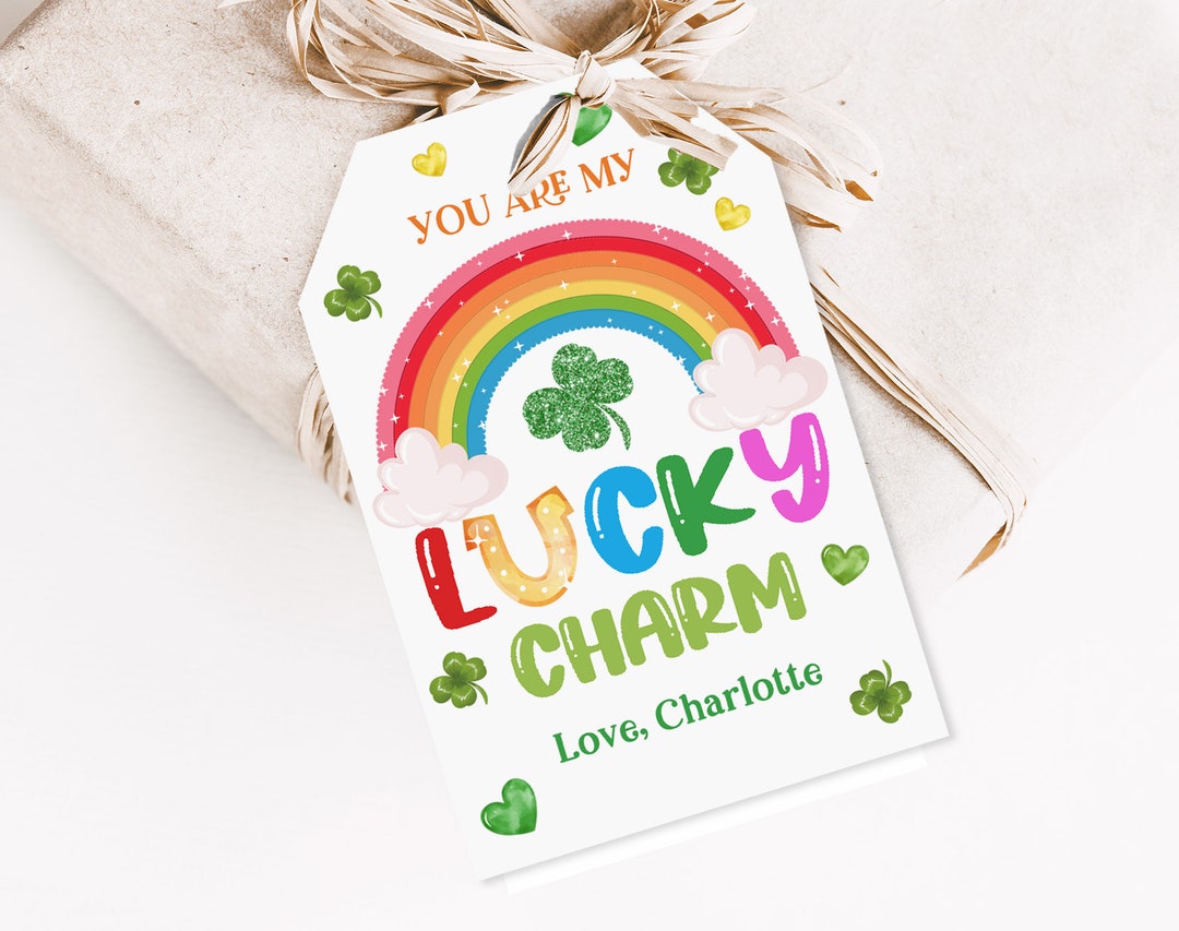 St. Patricks Day Tag Lucky Charm Label You're My Lucky Charm Party ...